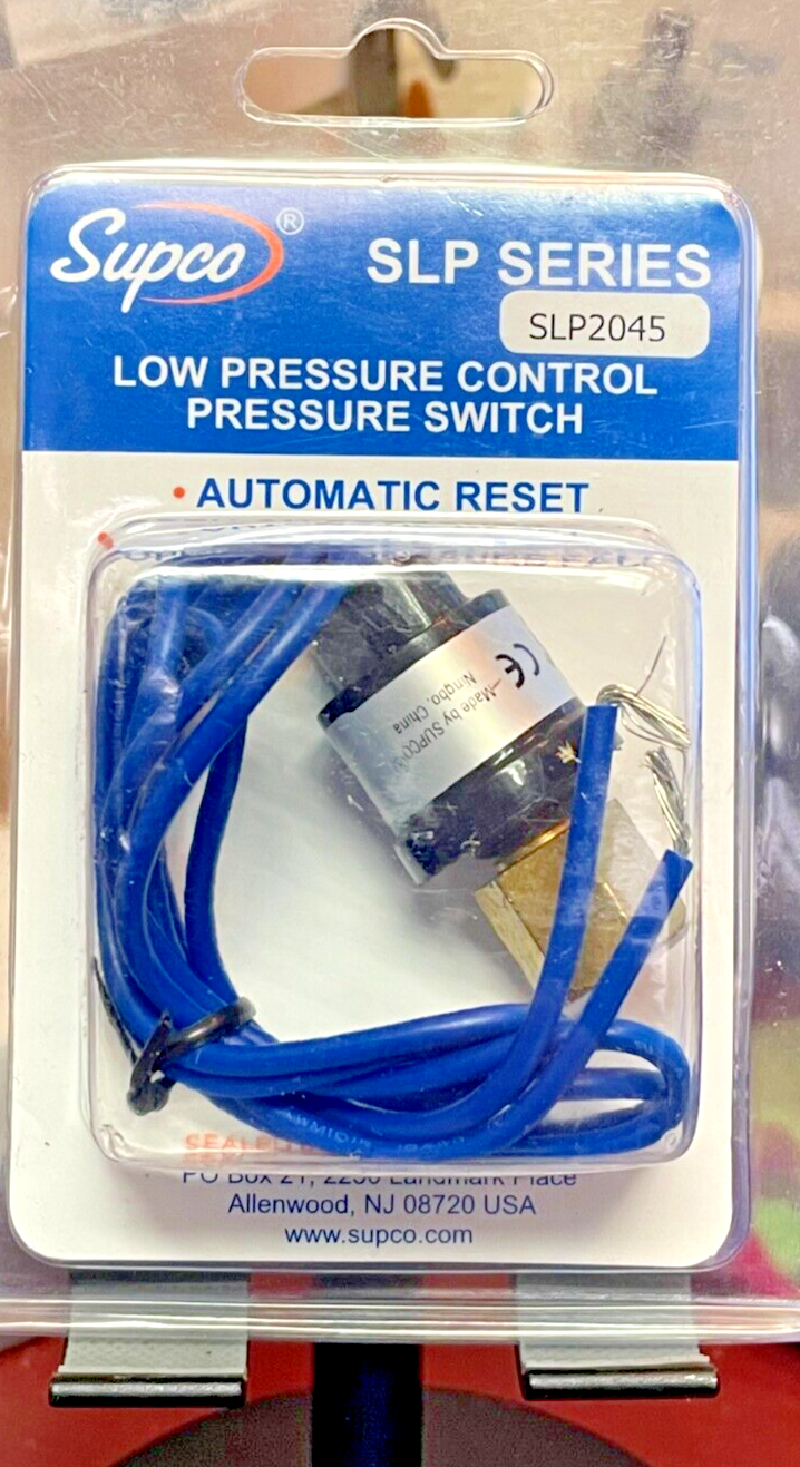 Supco SLP Series, Low Pressure Switch Auto Rest, Open 20psi Close 45psi ...