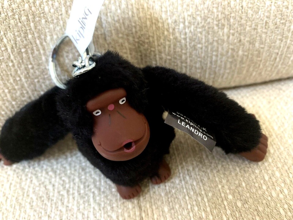 NWT KIPLING MONKEY KEY RING FOB BAG CHARM BLACK GREEN BLUE GRAY SUCKS ...