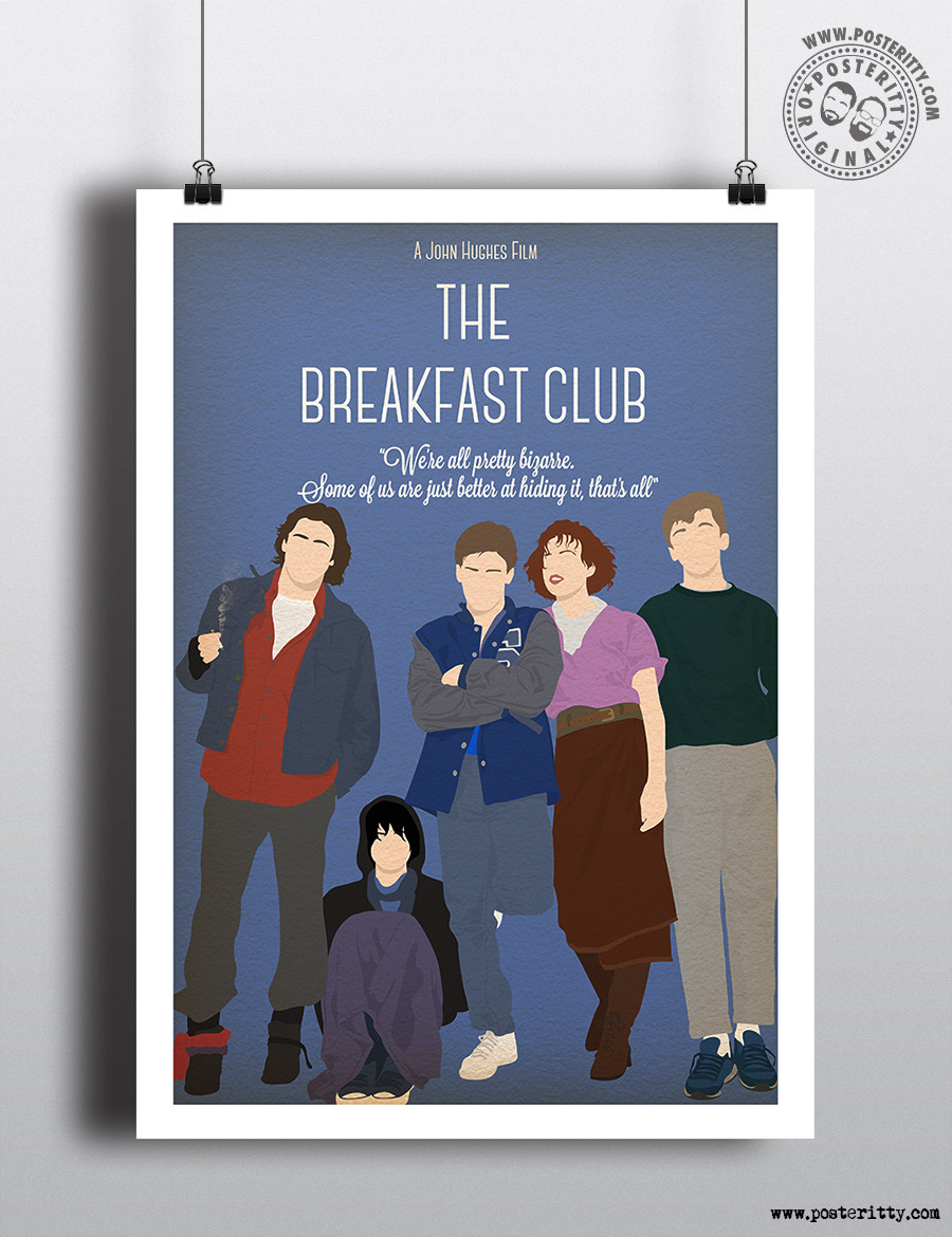 BREAKFAST CLUB - Minimalist 80's Poster by Posteritty Design John ...