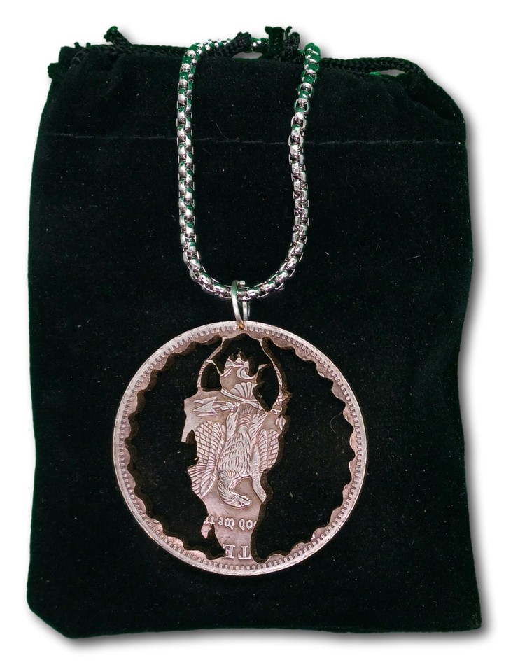 Cut Coin Necklace Devil in Hell Satanic Ritual Gothic Custom Hobo Coin ...