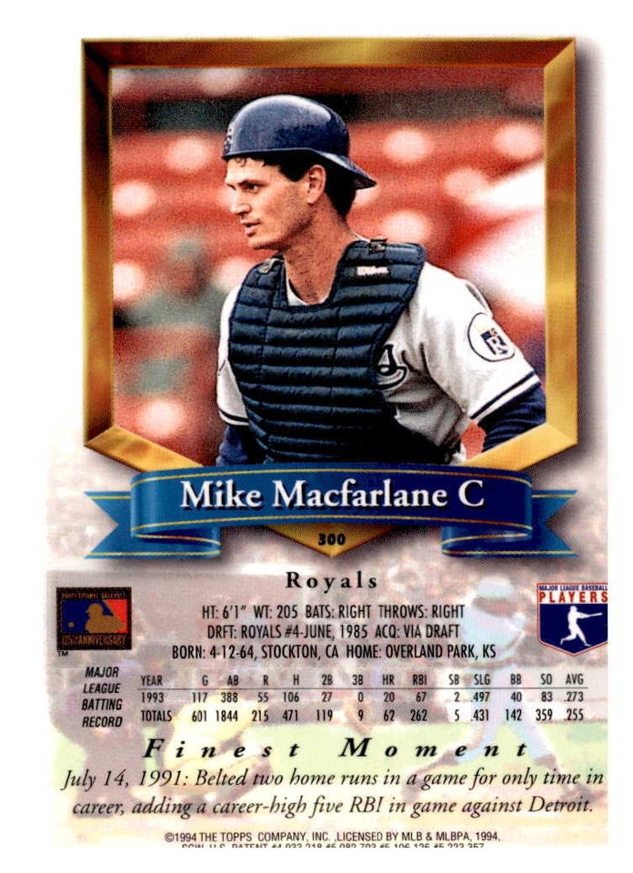 1994 Finest Mike Macfarlane 300 | eBay