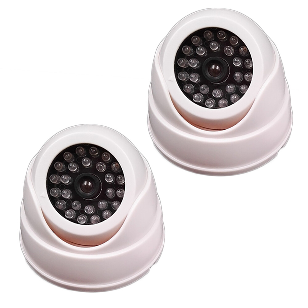 1/2 x DUMMY DOME CCTV SECURITY CAMERA FLASHING LED INDOOR OUTDOOR FAKE ...