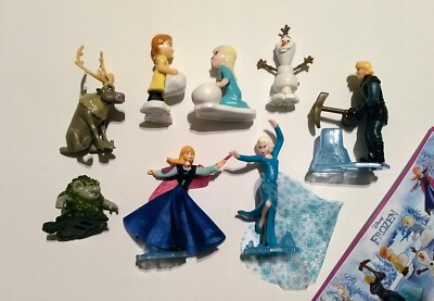 DISNEY FROZEN ANNA ELSA OLAF KINDER SURPRISE FIGURINES SET COLLECTIBLES ...
