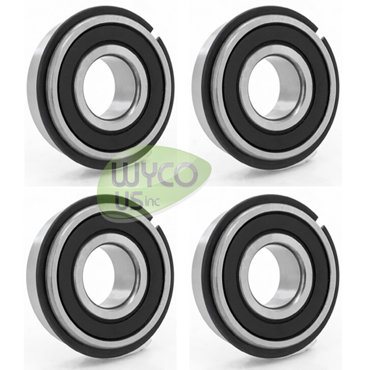 4 BALL BEARINGS W/ SNAP RING, 1616-2RS-NR, 1/2"ID x 1-1/8"OD, SEALED ...