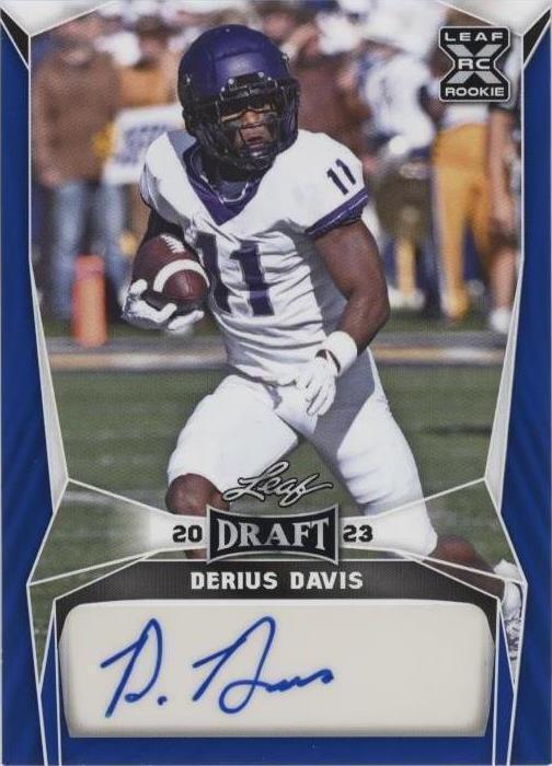 2023 Leaf Draft - Autographs Derius Davis #BA-DD2 Blue (AU, RC) for ...
