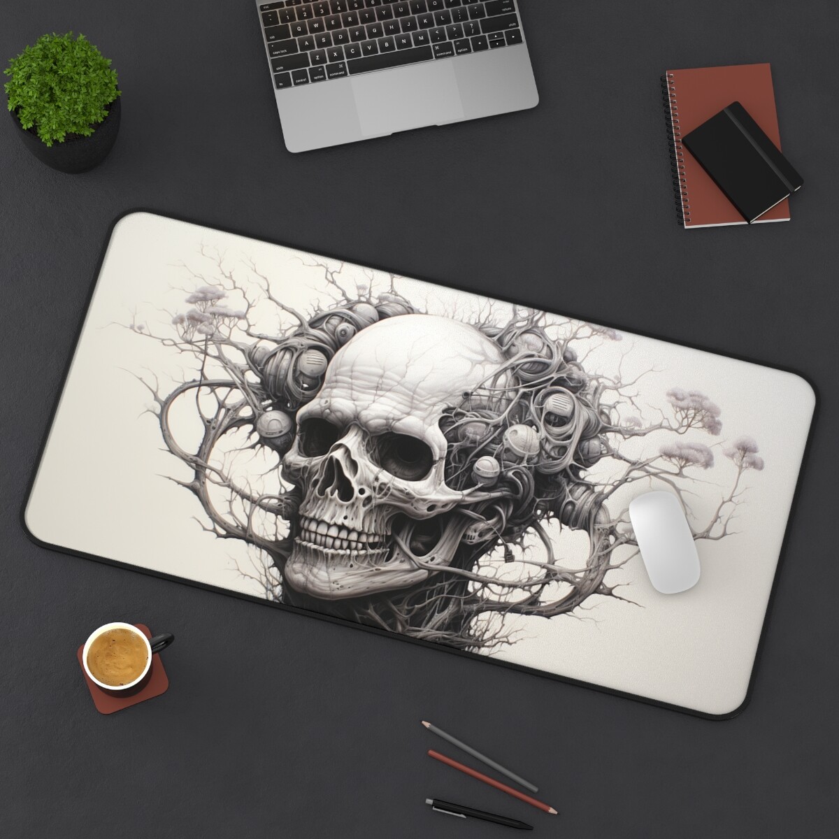 Gothic gaming Mousepad, gothic skull mousepad, gift for him, gift for ...