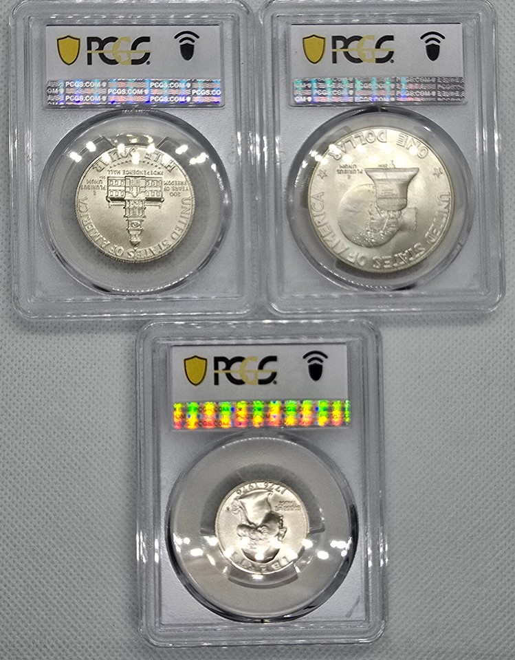 1976 S Silver Set PCGS Graded MS 66 Complete Uncirculated 3 Coin Set $1 ...