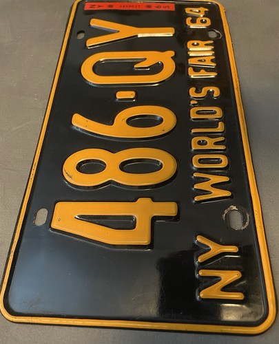 NY World’s Fair 1964 License Plate Tag 486-QY DMV Vintage Collectable ...