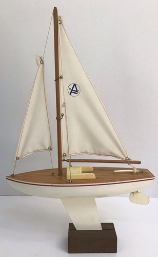 Vintage Pond Yacht Sailboat Floating Model with Stand | eBay