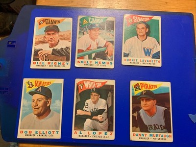 1960 Topps Manager Cards Nice (6) Card Low Grade Lot “Ernie Got It ...