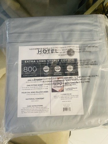 HOTEL 800 Thread Count CALIFORNIA KING 6 PIECE SHEET SET 100% COTTON ...