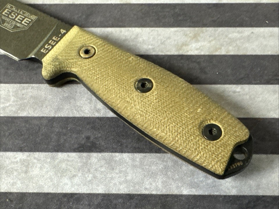 ESEE knives USA Rowen ESEE-4 Drop Point Survival Knife w/ Sheath | eBay
