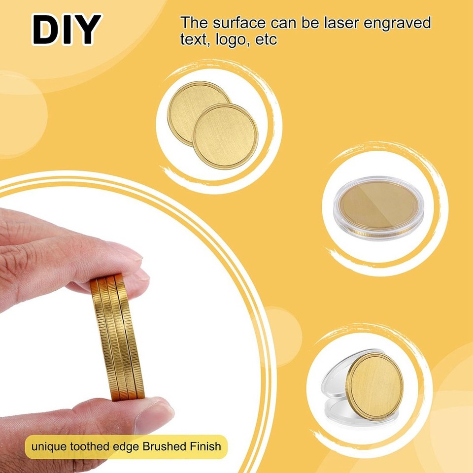 10PCS Engraving Blanks Brass Coin Blanks Metal Engraving Blank 40mm ...