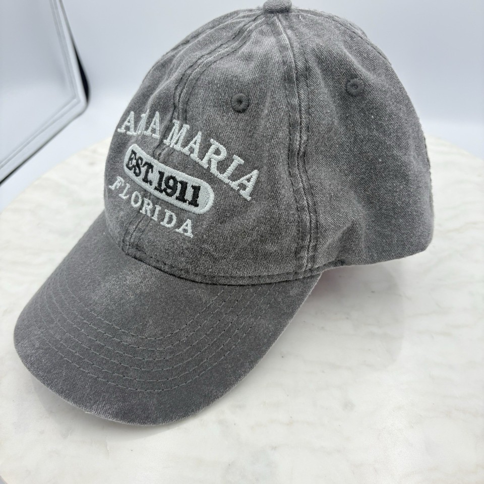 Anna Maria Island Florida Hat Cap Gray Worn-look Adjustable Strapback ...