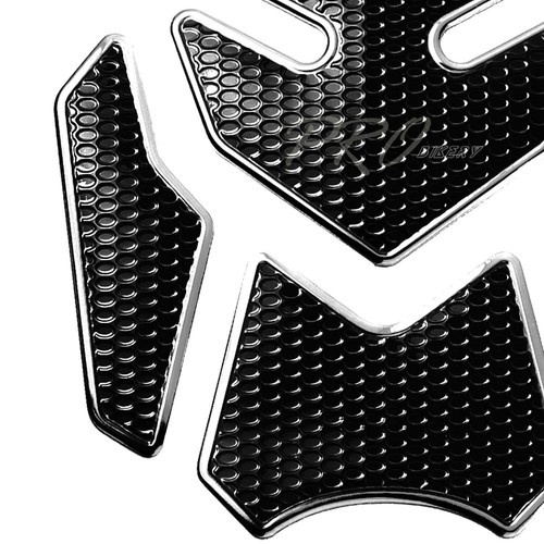 3D 4-Piece Customize Fuel/Gas Tank Pad Decal/Sticker Perforated Black ...