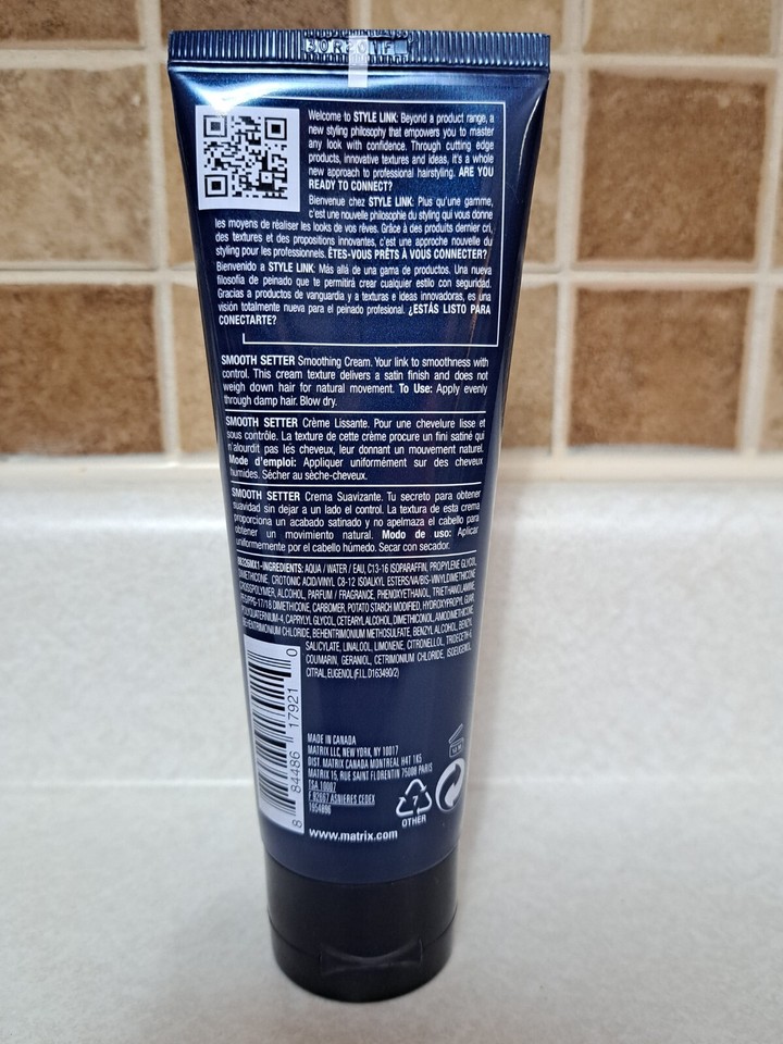 Matrix Style Link Smooth Setter Hold 1 Smoothing Cream 4 oz / 118 ml ...