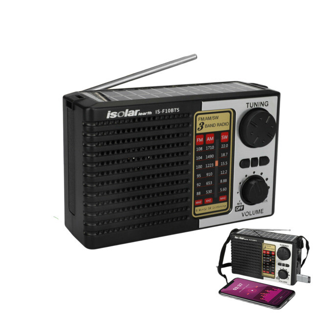 Isolar iearth IS-F10BTS Portable AM/FM/SW Solar Radio with Speaker ...