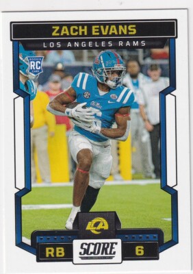 2023 SCORE RC ZACH EVANS LOS ANGELES RAMS ROOKIE NFL FOOTBALL JC-1237 ...