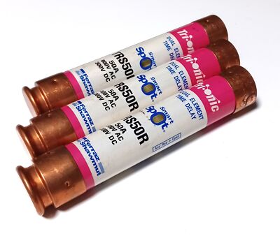 Ferras Shawmut TRS50R Tri-Onic 50A Dual Element Time Delay 600VAC Fuses ...