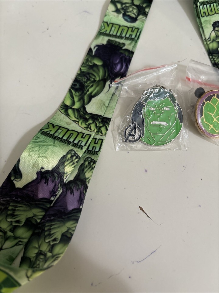 Disney MARVEL Incredible Hulk only Pins lot of 2 w/Lanyard! | eBay