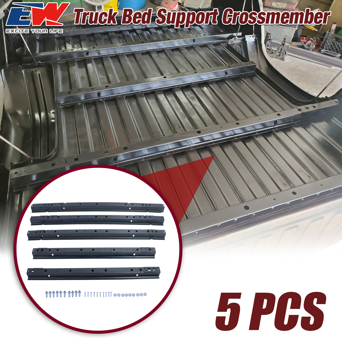 5x Truck Bed Floor Support for 2007-2014 Chevrolet Silverado 1500 ...