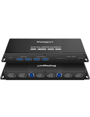 Kvm Displayport Switch 2 Computers 2 Monitors 1440P 240Hz Hotkey ...