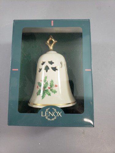 Lenox Holiday Pierced Bell Ornament Holly 24K Gold Trim NIB | eBay
