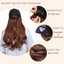 Baseball Cap Hair Long 24" Extension women wavy dark brown adjustable ...