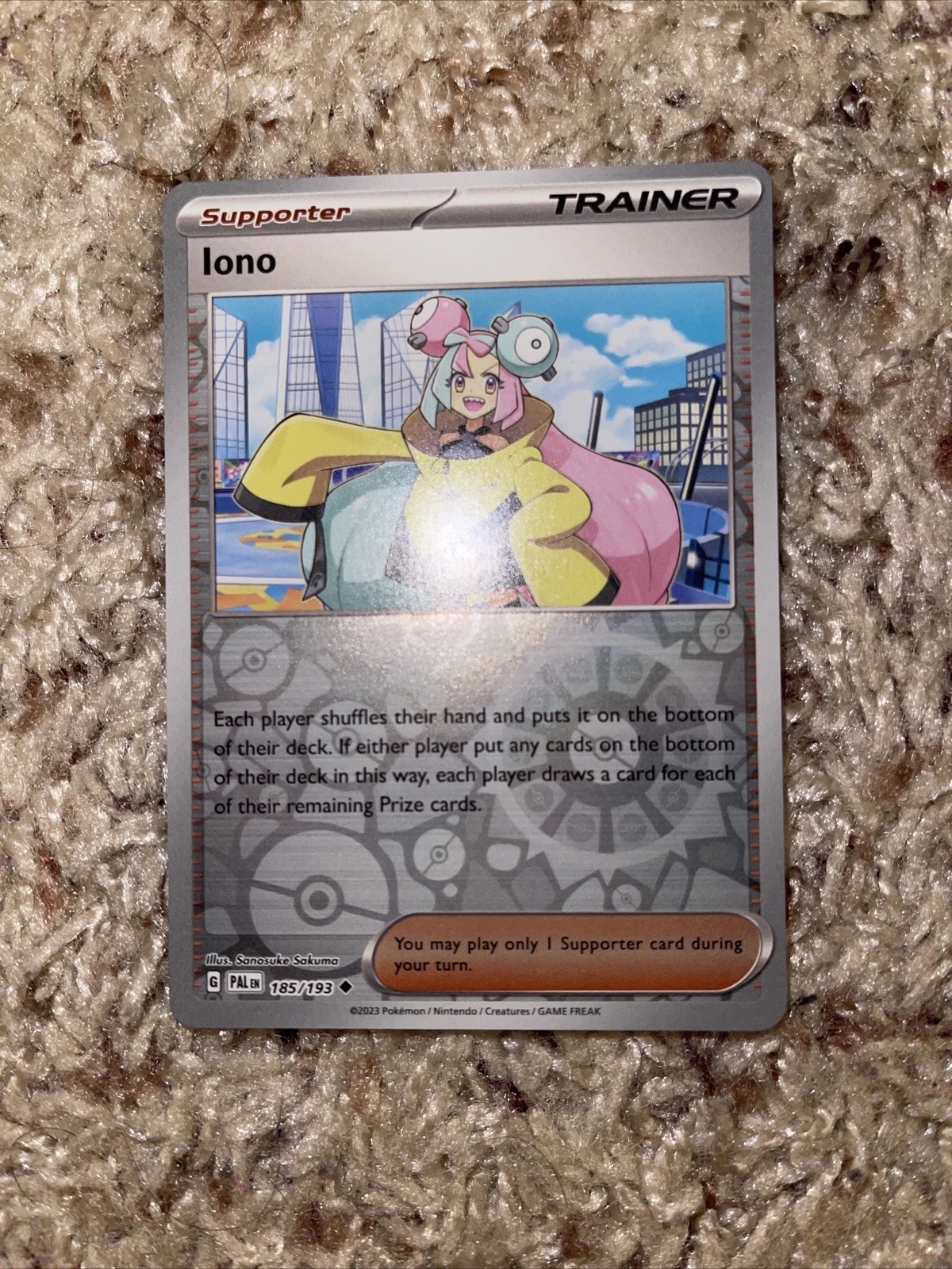 Pokémon TCG Iono Scarlet & Violet - Paldea Evolved 185/193 Reverse Holo ...
