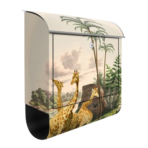 Design Mailbox with Newspaper Compartment Letter Box Vintage Giraffes ...