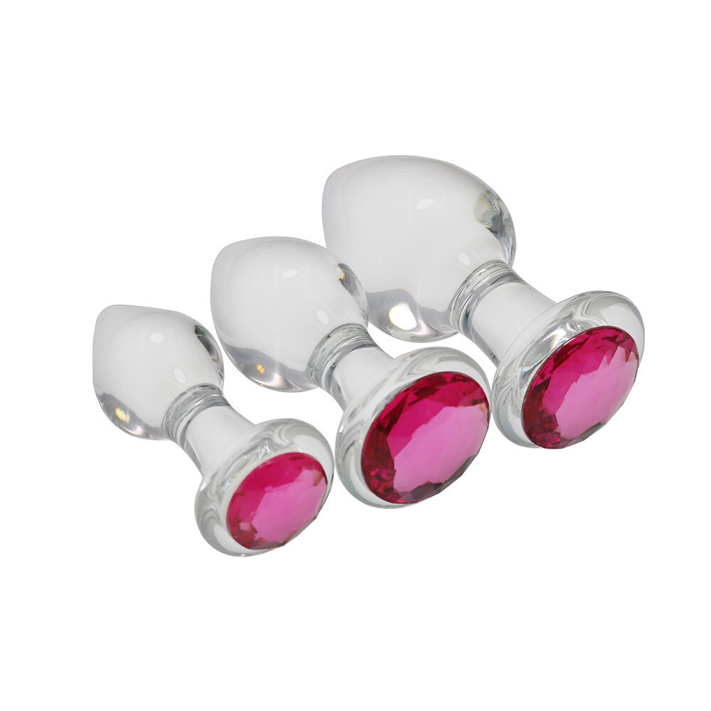 Pyrex Glass Crystal Anal Butt Plug Trainer Prostate Massager Adult G ...