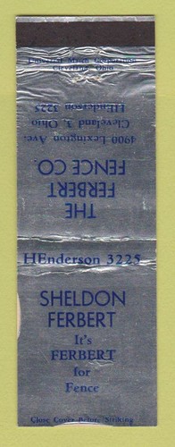 Matchbook Cover - Sheldon Ferbert Fence Cleveland OH WEAR | eBay