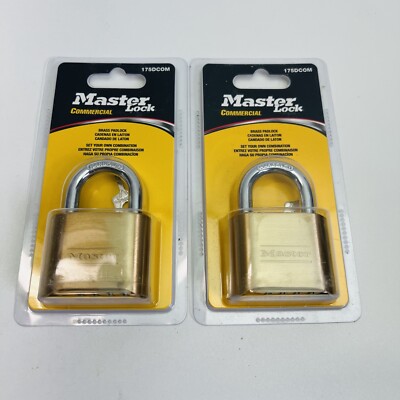 Lot Of 2 Master Lock 175DCOM Brass Commercial Combination Lock ...
