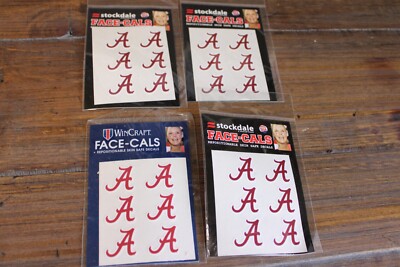 Lot/4 Packs Stockdale University of Alabama Roll Tide Face Cals/Decals ...