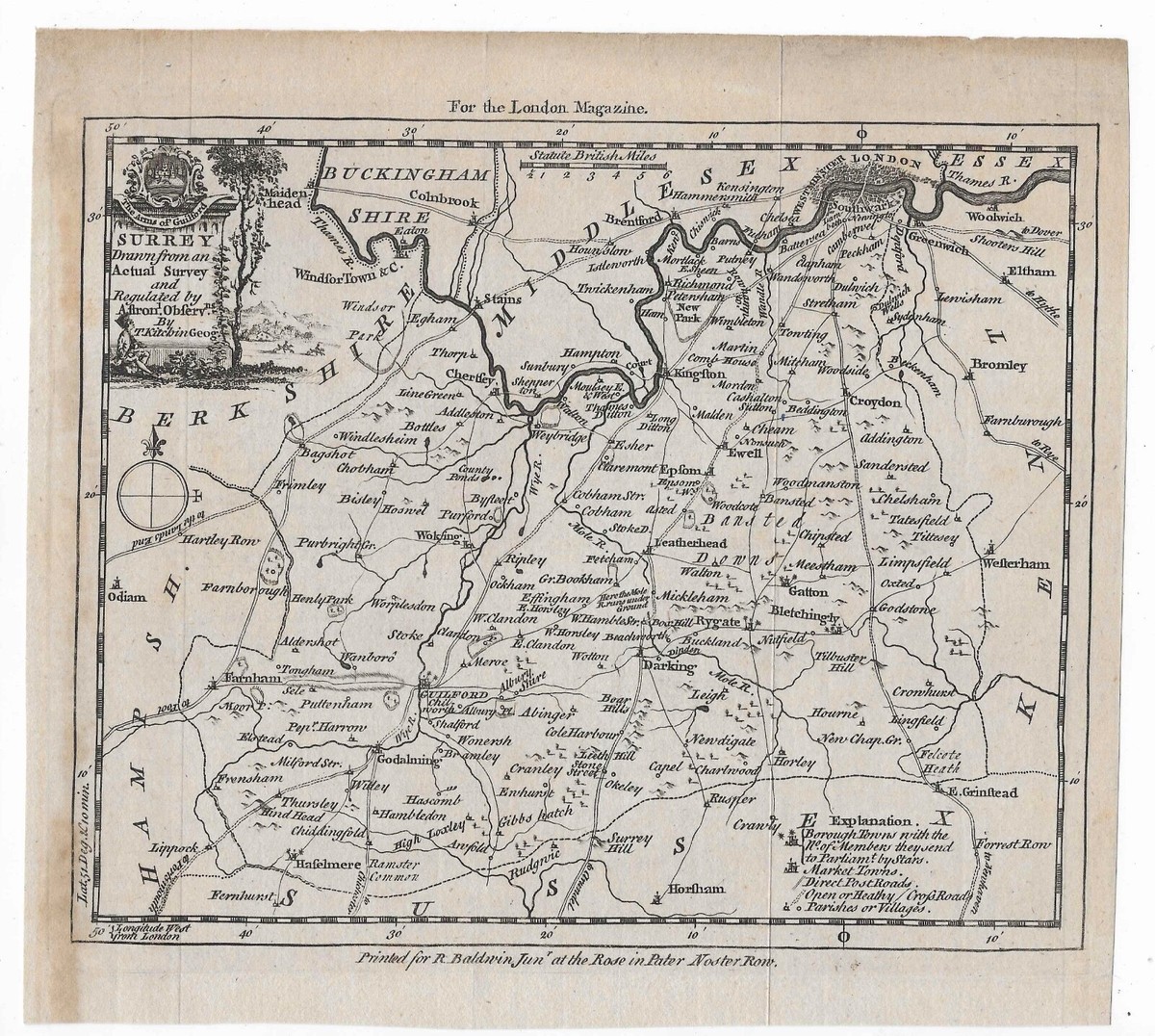 Detailed Map Of Surrey England