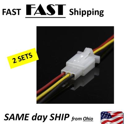 2 SETS ----- 3 wire pigtail MALE & FEMALE connectors / quick plug | eBay