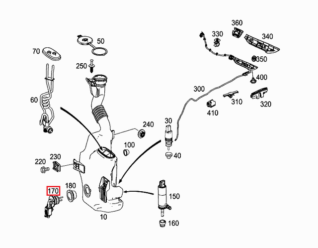 Genuine MERCEDES BENZ C W204 Washer Fluid Level Sensor A2218209110 Feo ...