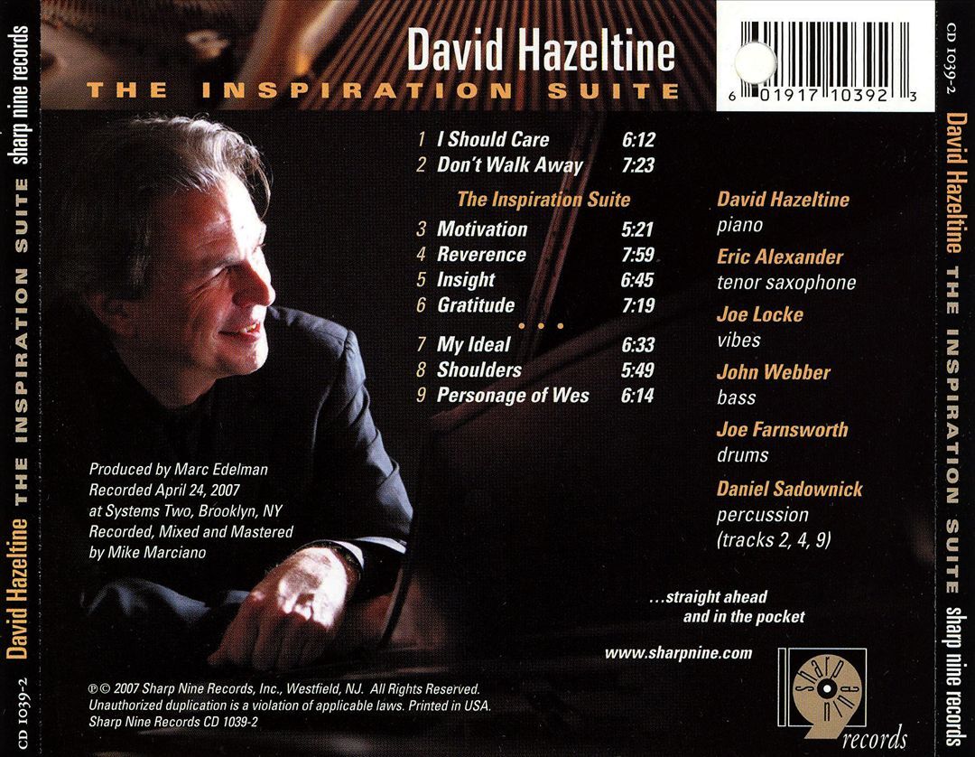 DAVID HAZELTINE INSPIRATION SUITE NEW CD 601917103923 | eBay