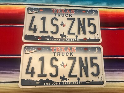 2005-2006-2007-2008 TEXAS TRUCK Space Shuttle Flag LICENSE PLATES ...