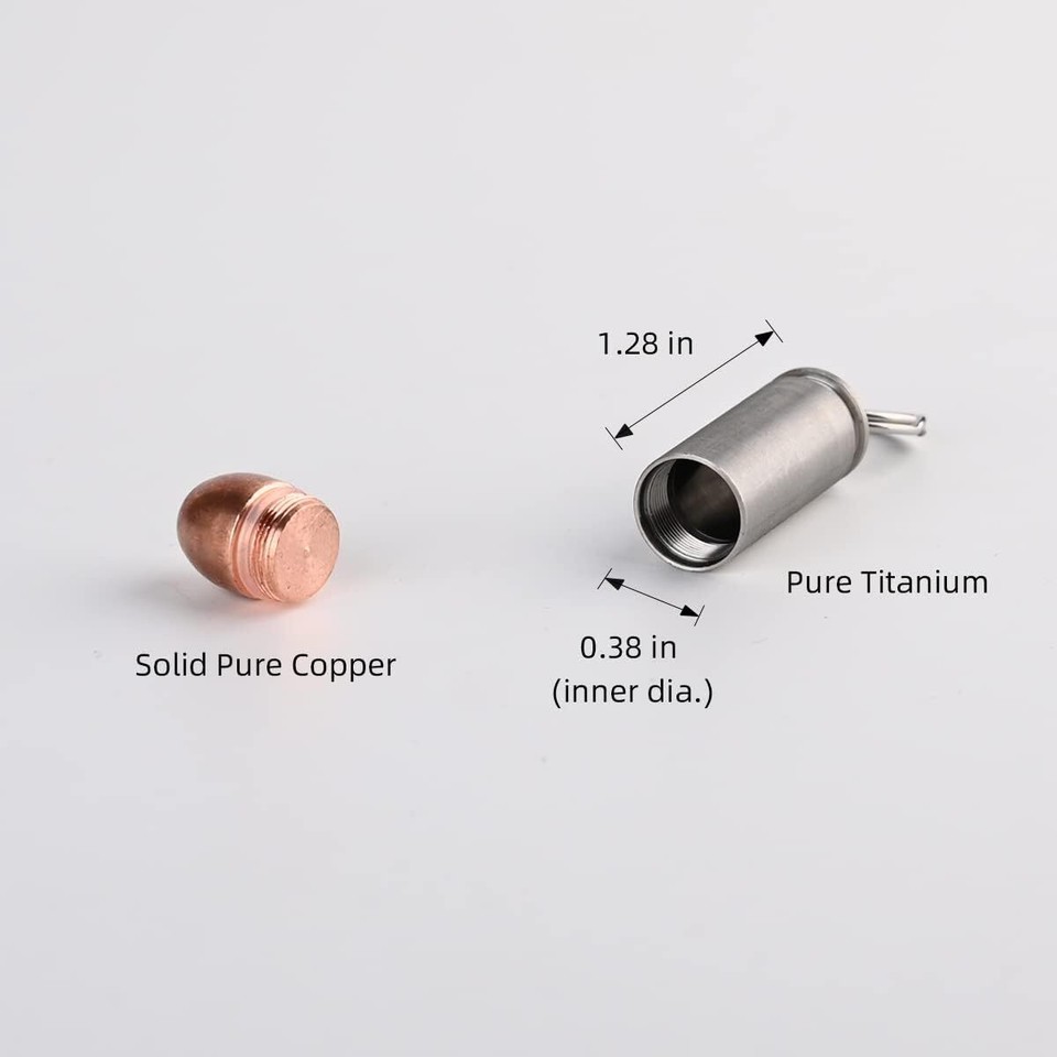 Small Pill Box Titanium Pill Fob Necklace Bullet Nitro Mini Waterproof ...