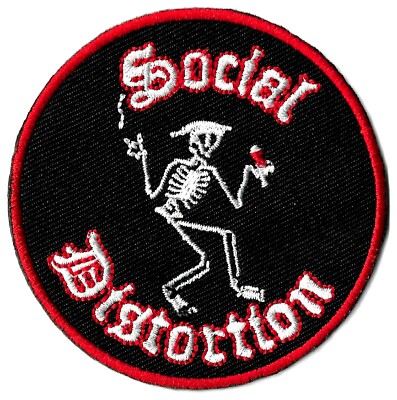 Social Distortion - Skeleton - Round Patch [Embroidered] Iron or Sew On ...