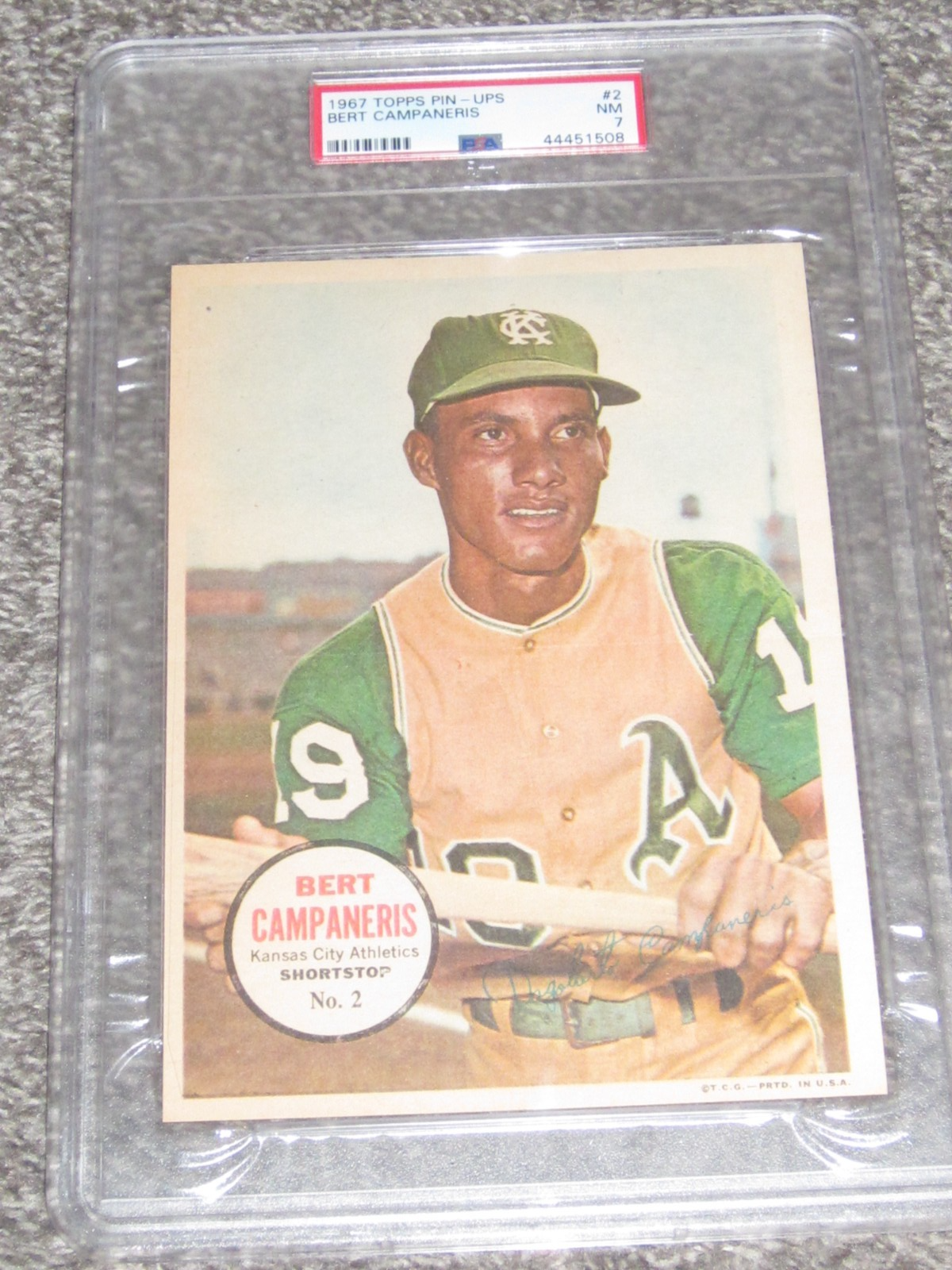 1967 Topps Baseball Pin Ups # 2 Bert Campaneris PSA 7 NM NQ 1 Of 5 W/ 2 ...
