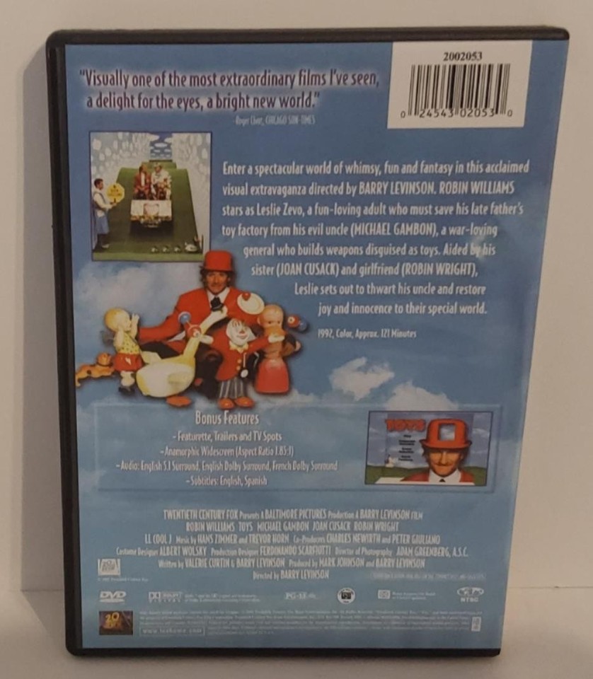 Toys DVD 1992 Robin Williams Michael Gambon, Joan Cusack, Robin Wright ...