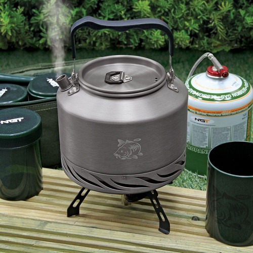 NGT Fast Boil Kettle Folding Handle 1.1L Litre Ideal For Camping Carp ...