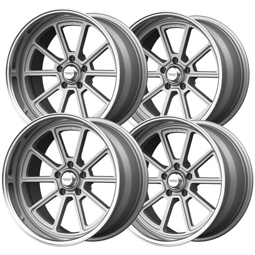 (Set of 4) Staggered-American Racing VN510 Draft 18" 5x4.75" Silver ...