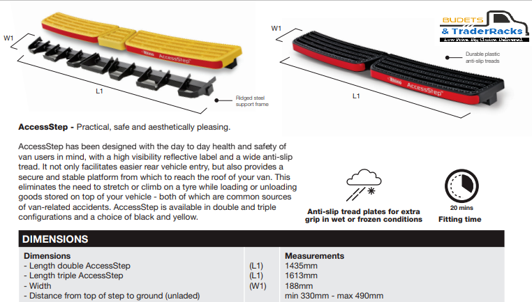 Ford Transit Rear Step MK8 2014 > 2022 Yellow Van Step 2 Step Rhino ...