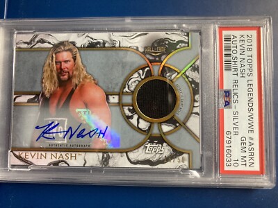 KEVIN NASH 2018 TOPPS WWE LEGENDS NWO PATCH AUTO #18/50 PSA 10! POP 2 ...