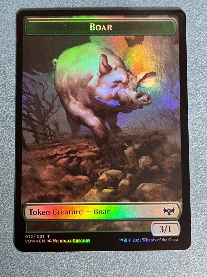 MTG Wolf (011) // Boar Double-sided Token Foil Innistrad VOW NM | eBay