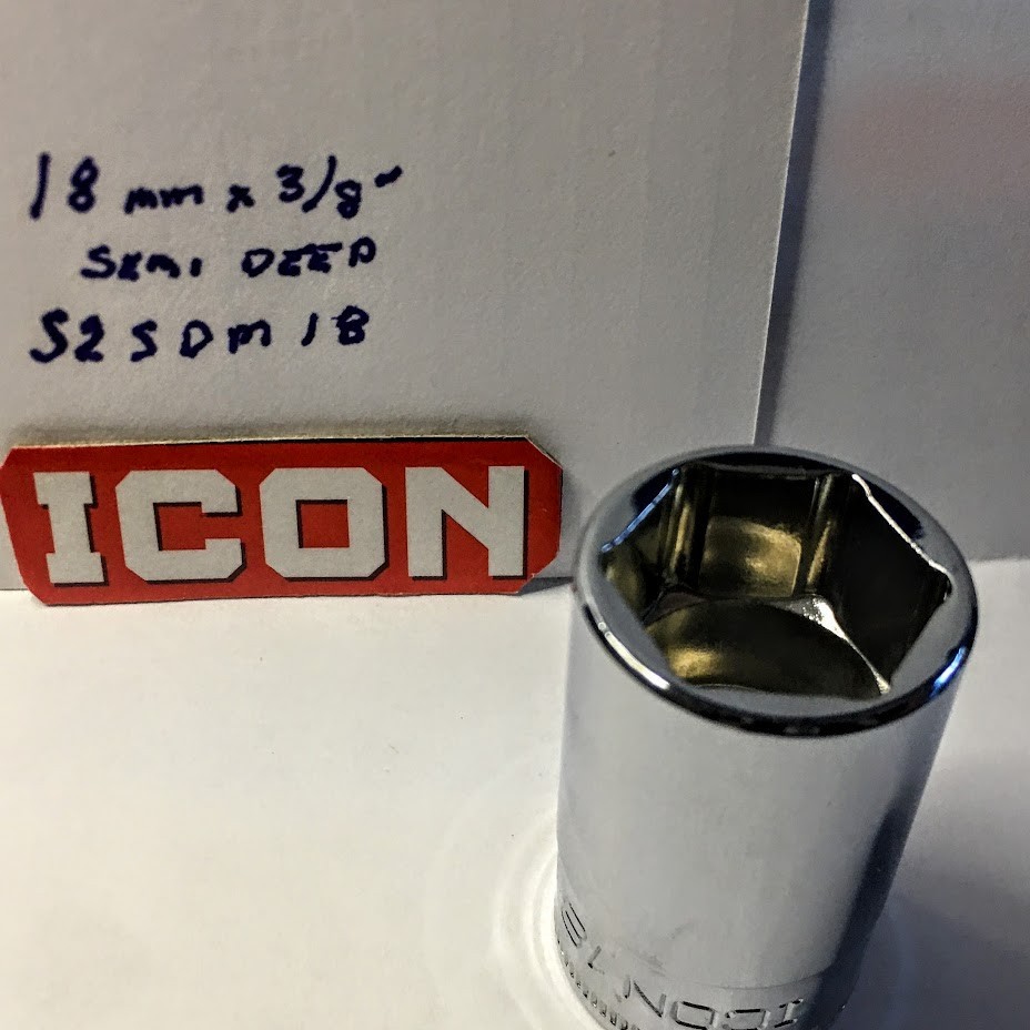 ICON Professional Semi Deep Socket 18mm X 3/8" S2SDM18 Free USA Shipping | eBay