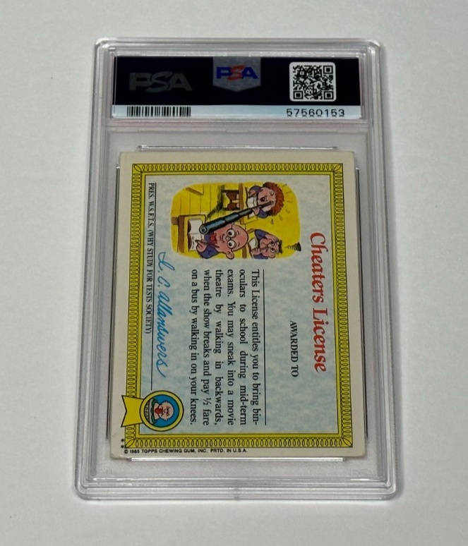 1985 GARBAGE PAIL KIDS ADAM BOMB STICKERS CARD #8a PSA 2 CHEATERS ...